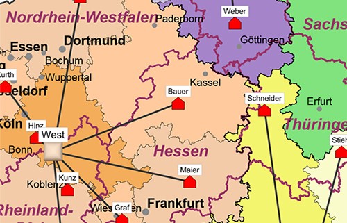 Gebiete planen - Postleitzahlenkarte.de: Die deutsche PLZ-Karte digital